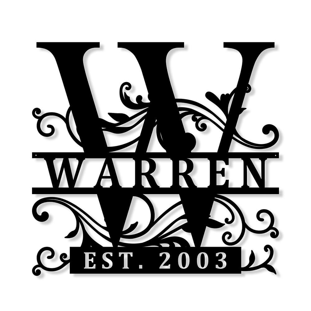 Custom Metal Name Sign Personalized Last Name Sign Split Letter Name Custom Metal Name Sign Personalized Last Name Sign Split Letter Name