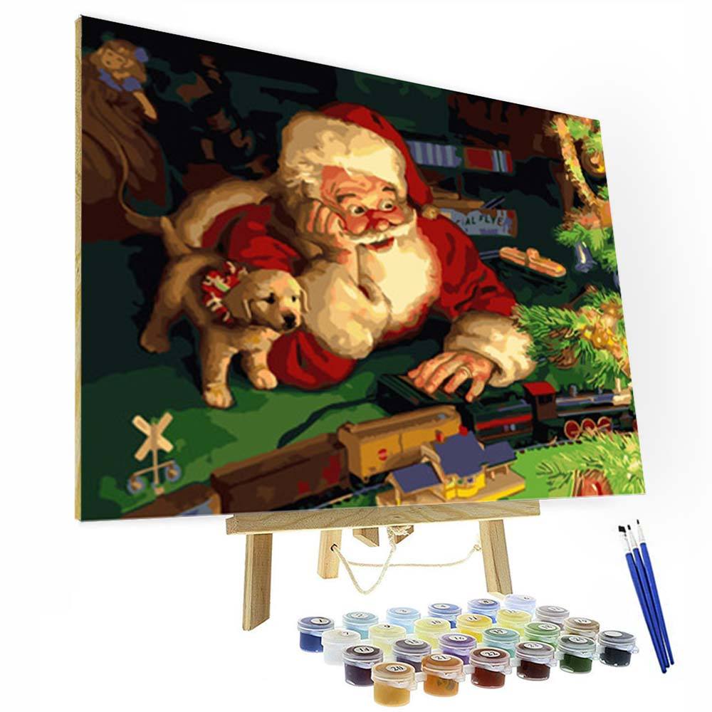 Christmas painting - Paint by Numbers Kit - santa painting