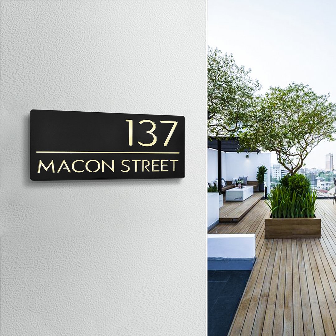 Personalised Modern House Sign | Modern House Numbers | Modern Address ...