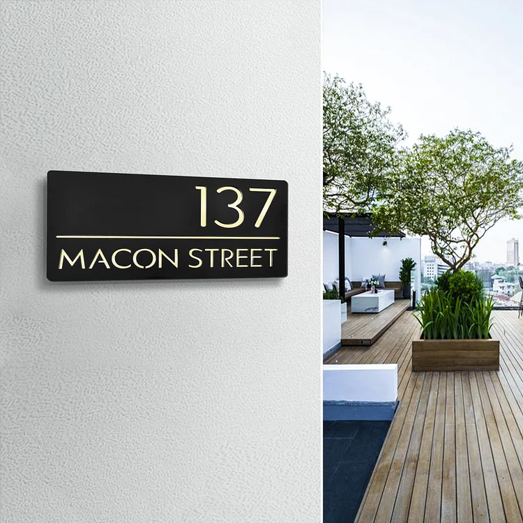 Personalized Modern House Sign – Custom Address Plaque