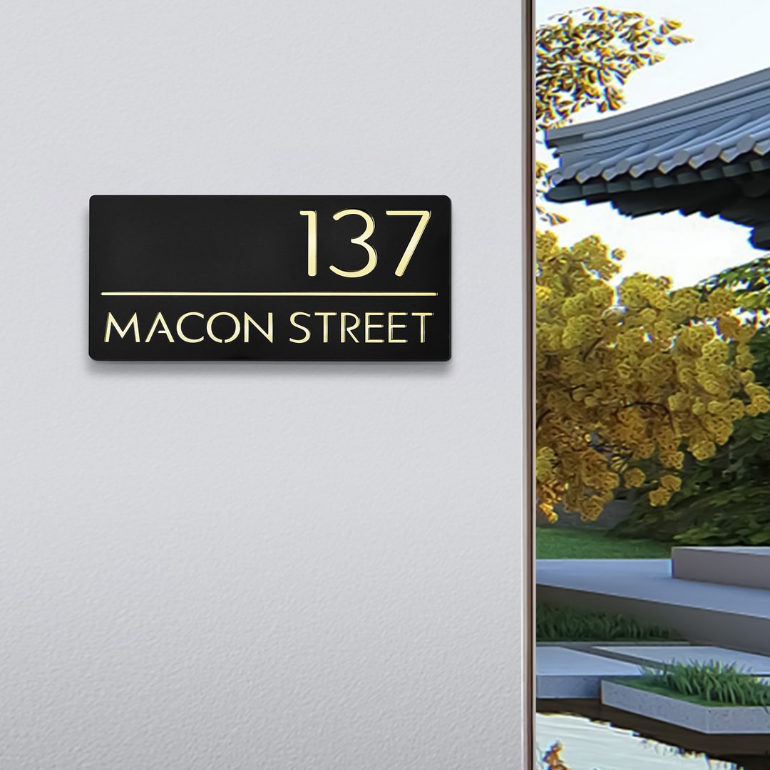 Personalised Modern House Sign | Modern House Numbers | Modern Address ...