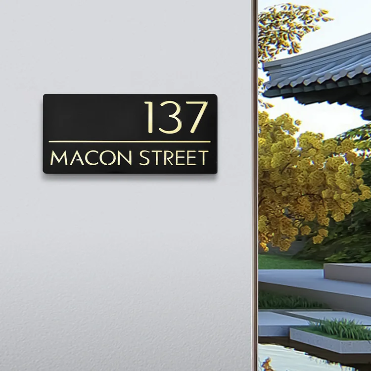 Personalized Modern House Sign – Custom Address Plaque