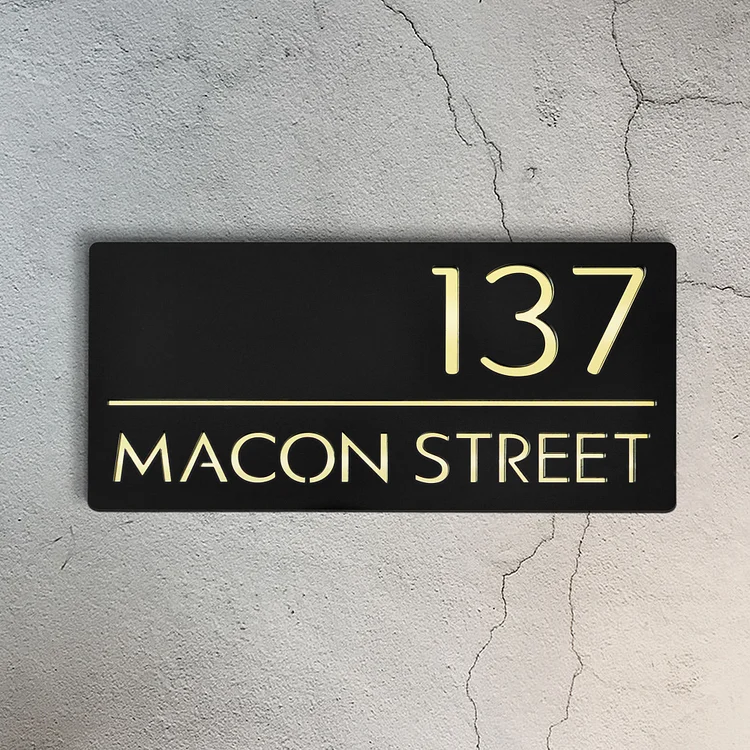 Personalized Modern House Sign – Custom Address Plaque
