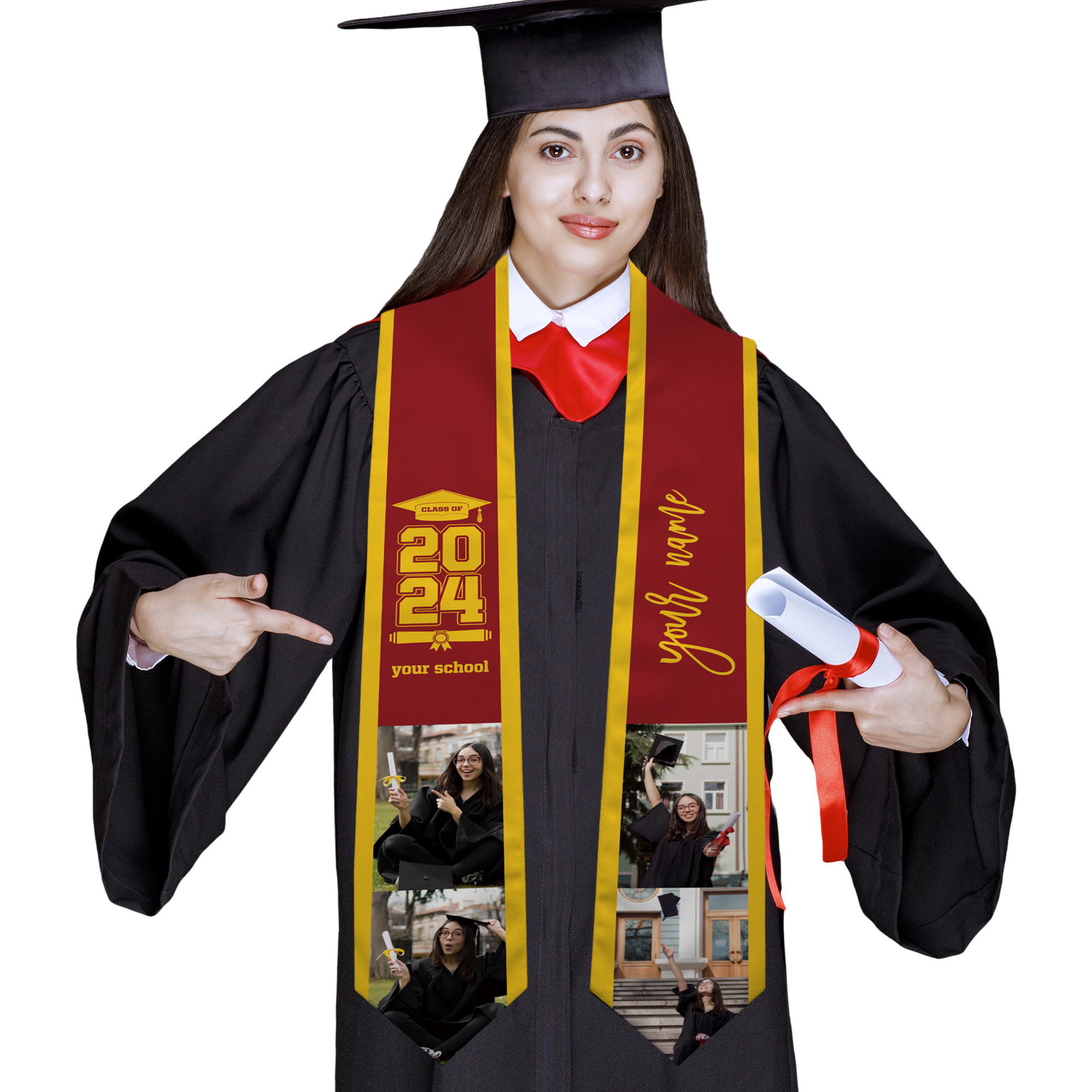 Personalized College Graduation Stole Inspired by High School Memories