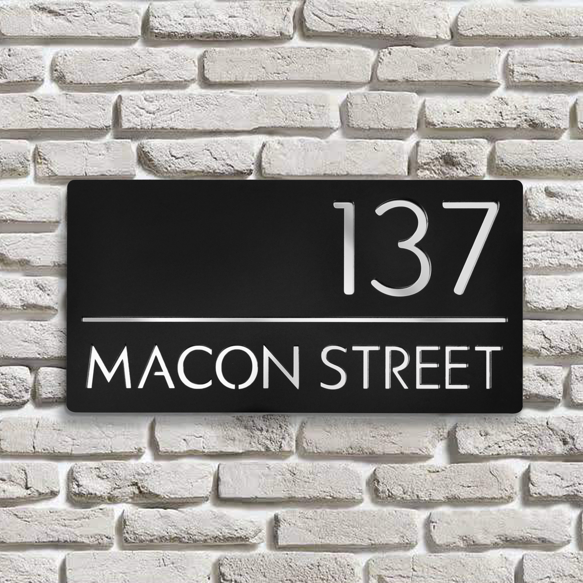 Personalised Modern House Sign | Modern House Numbers | Modern Address ...