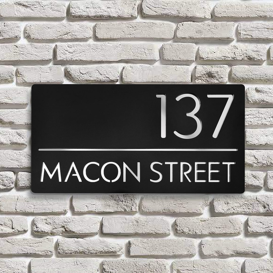 Personalised Modern House Sign | Modern House Numbers | Modern Address ...