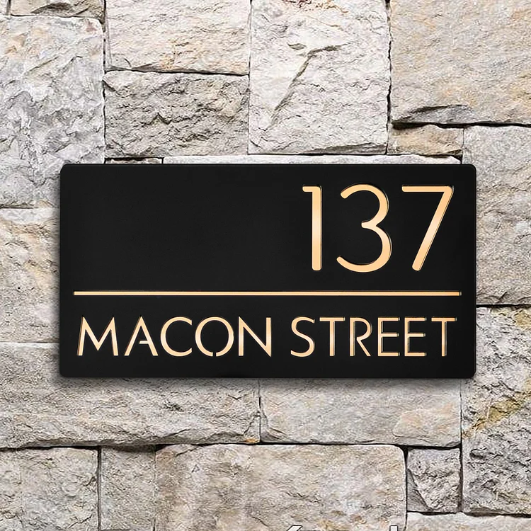 Personalized Modern House Sign – Custom Address Plaque