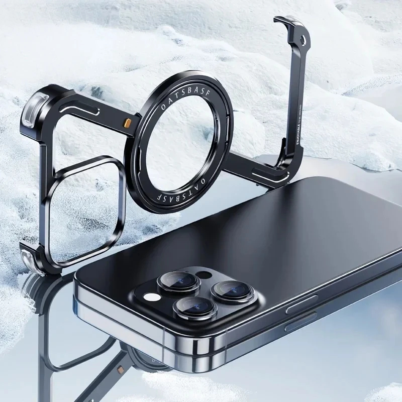 Magnetic Metal Snap-on Phone Case For iPhone