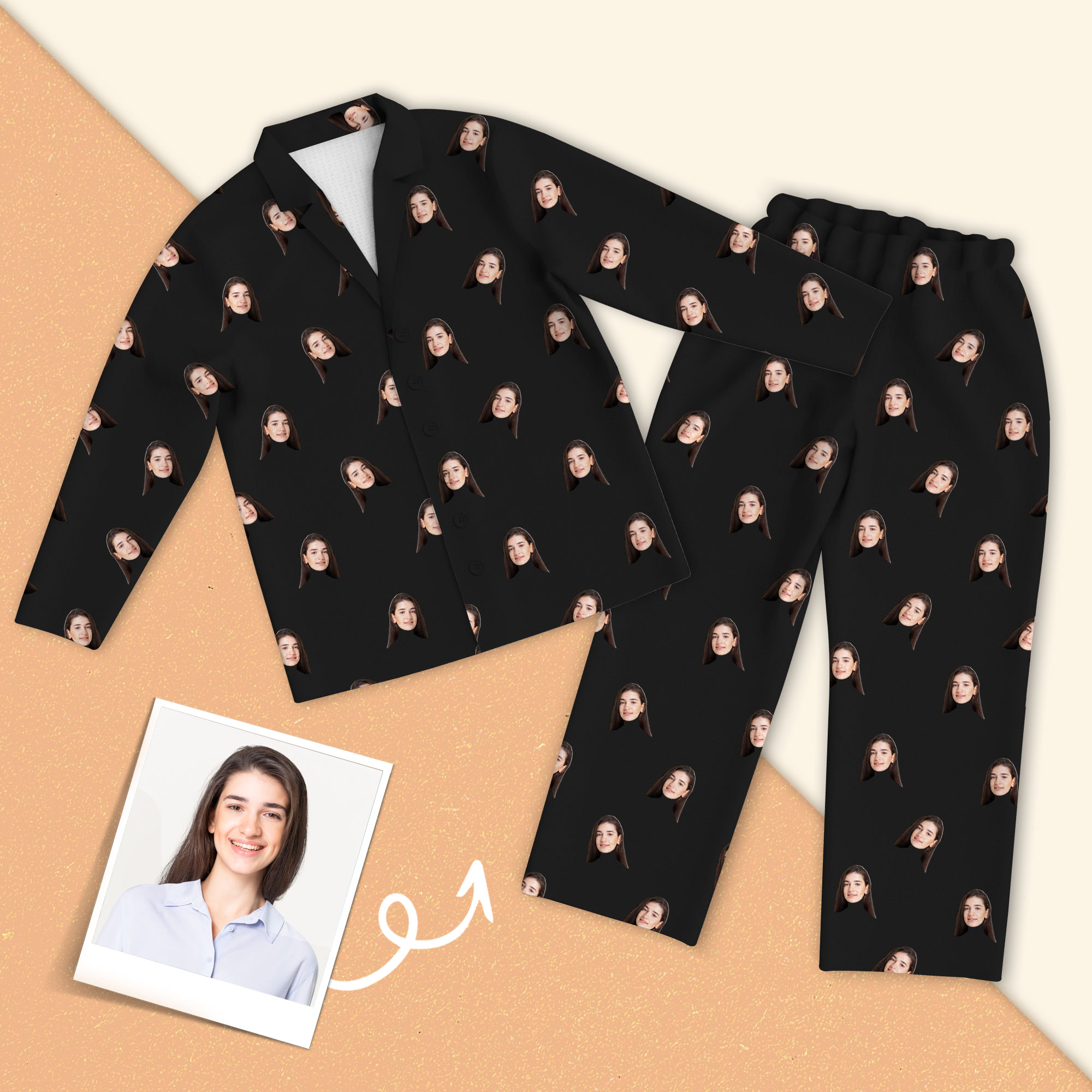 Personalized Face Pajamas, Soft Cotton Custom Sleepwear - Unique Photo ...