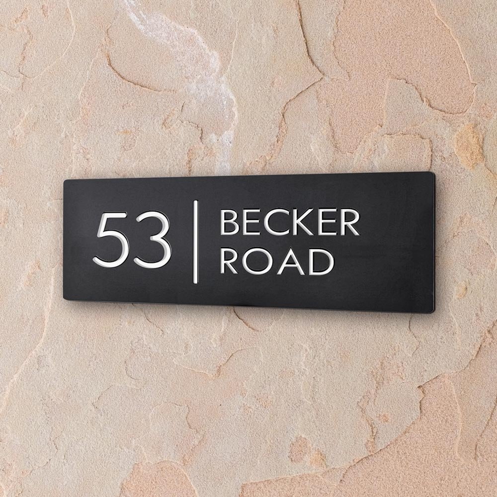 Personalised Modern House Sign | Modern House Numbers | Modern Address ...