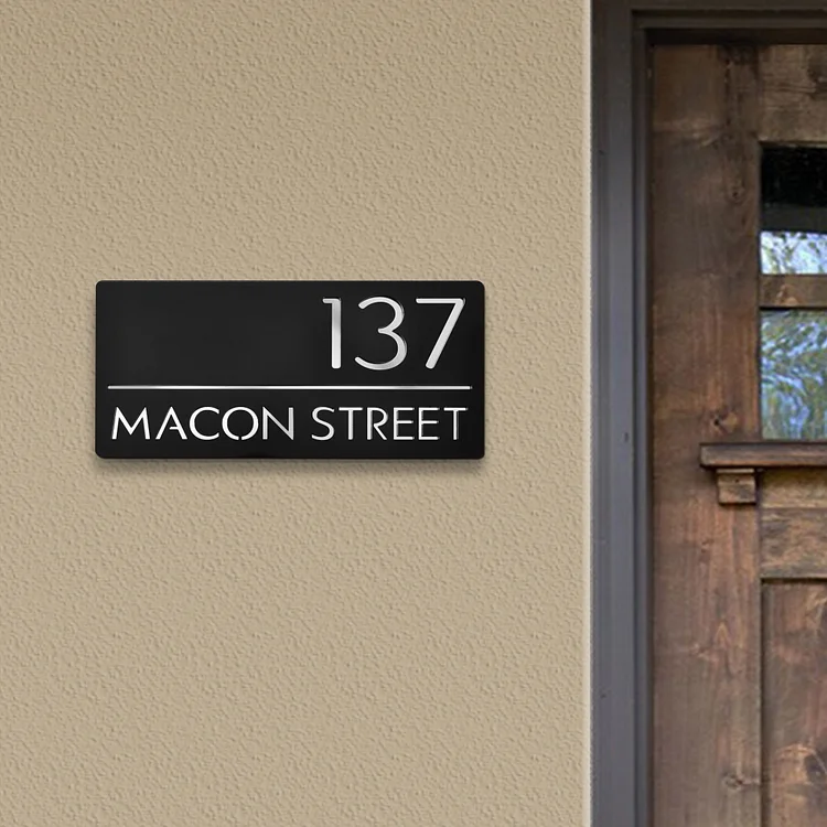 Personalized Modern House Sign – Custom Address Plaque