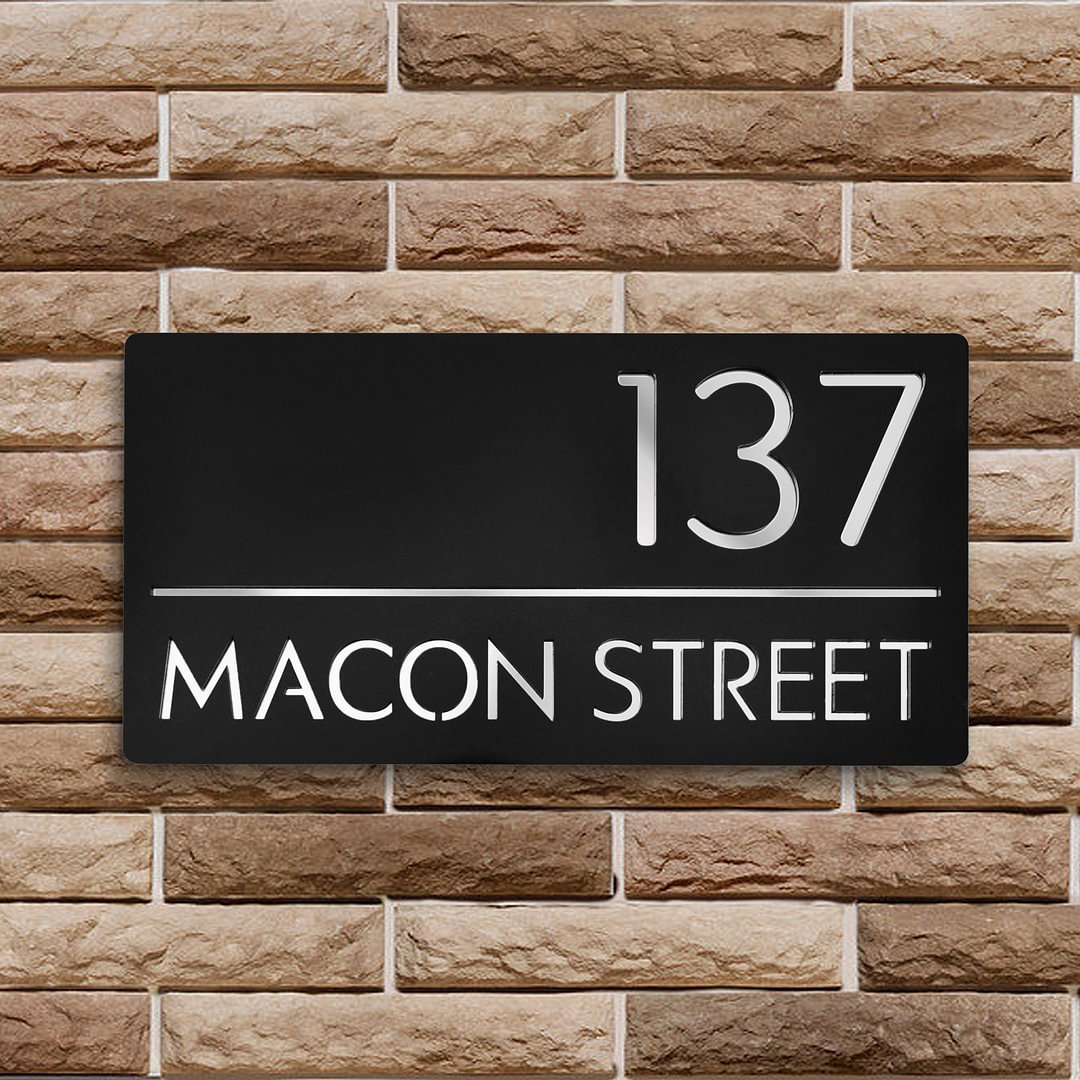 Personalised Modern House Sign | Modern House Numbers | Modern Address ...