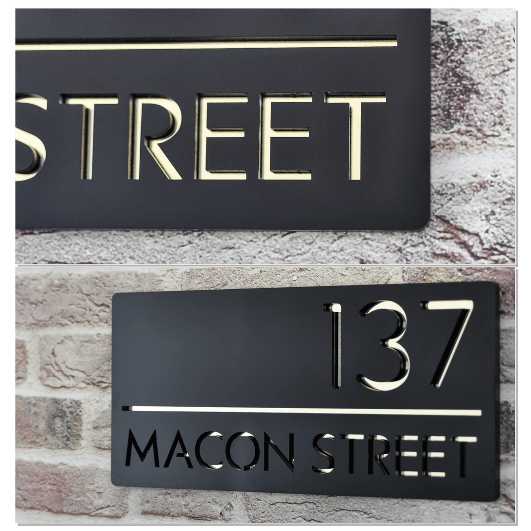 Personalised Modern House Sign | Modern House Numbers | Modern Address ...