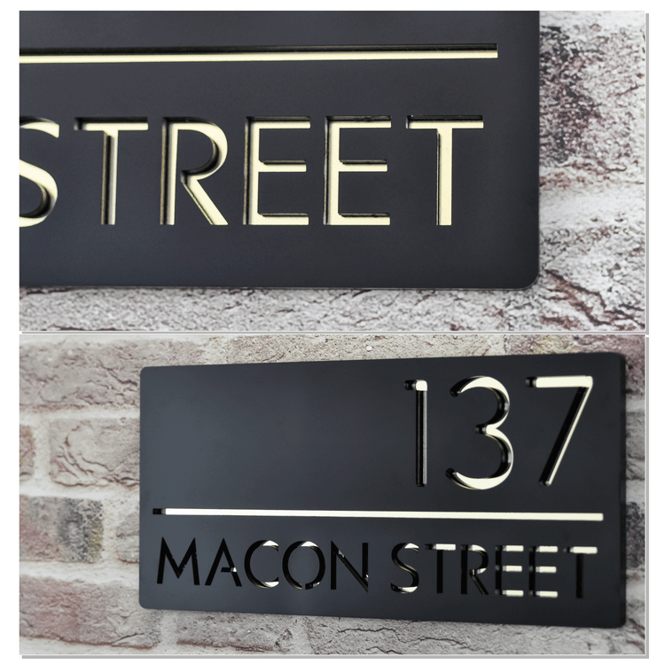 Personalized Modern House Sign – Custom Address Plaque