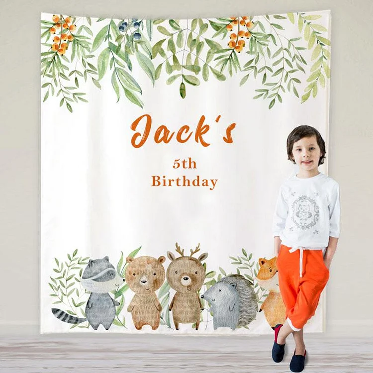 Personalized Birthday Backdrop with Custom Name and Date, Fabric Wall ...