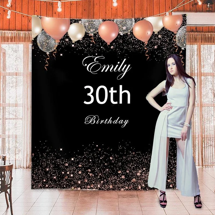 Personalized Birthday Backdrop with Custom Name and Date, Fabric Wall ...
