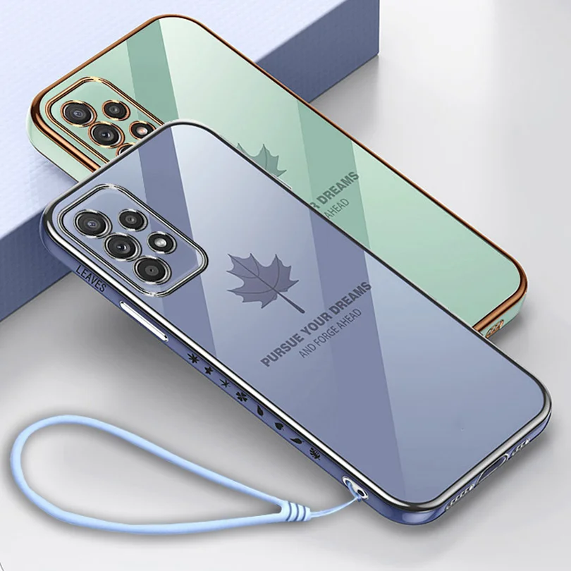 Luxury Plating Maple Leaf Phone Case