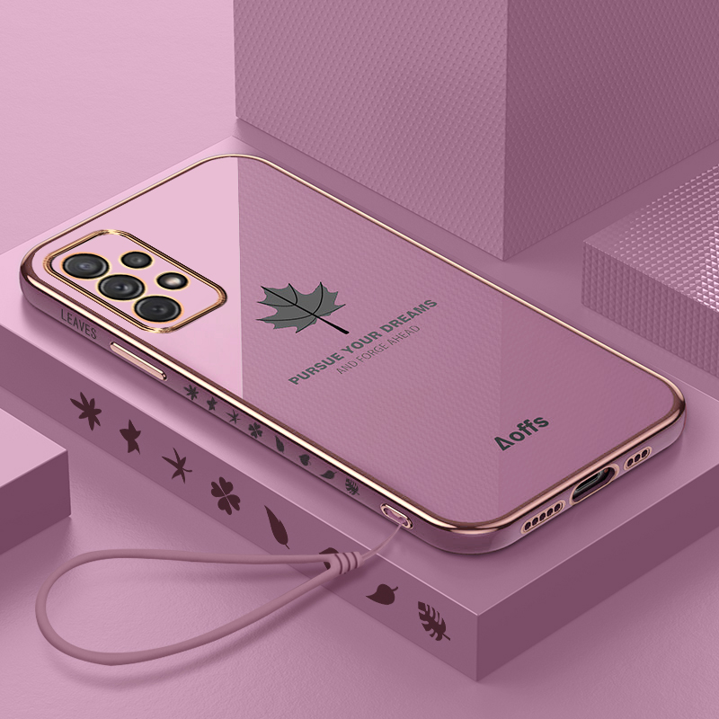 Luxury Plating Maple Leaf Phone Case