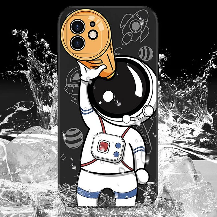 Luxury Space Astronaut Telescope Phone Case For iPhone